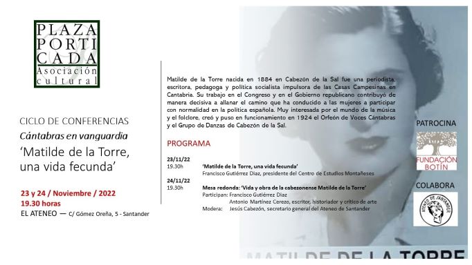 Mesa redonda: Vida y obra de la cabezonense Matilde de la Torre ...