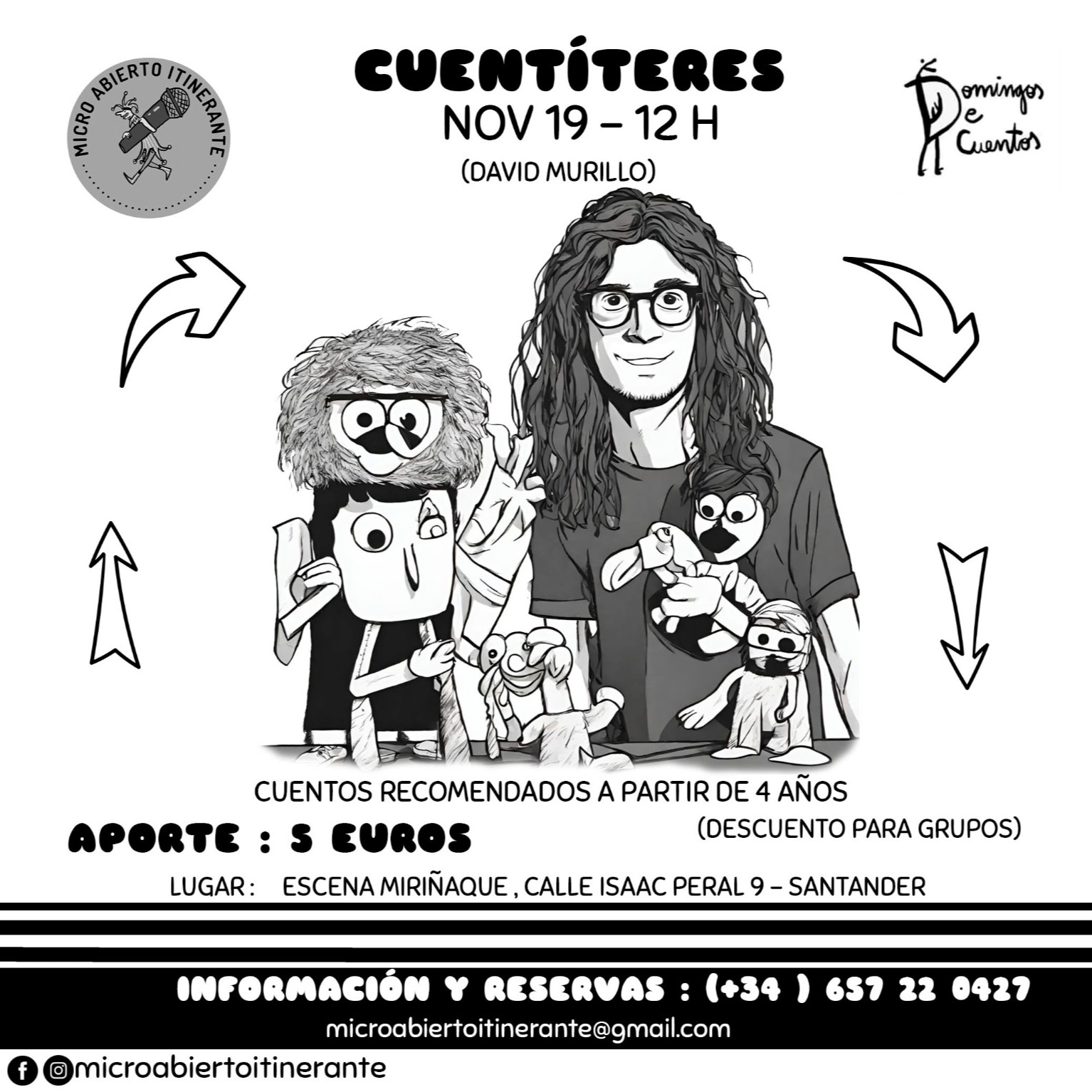 Domingo de cuentos: "Cuentíteres" con David Murillo - Santander Creativa