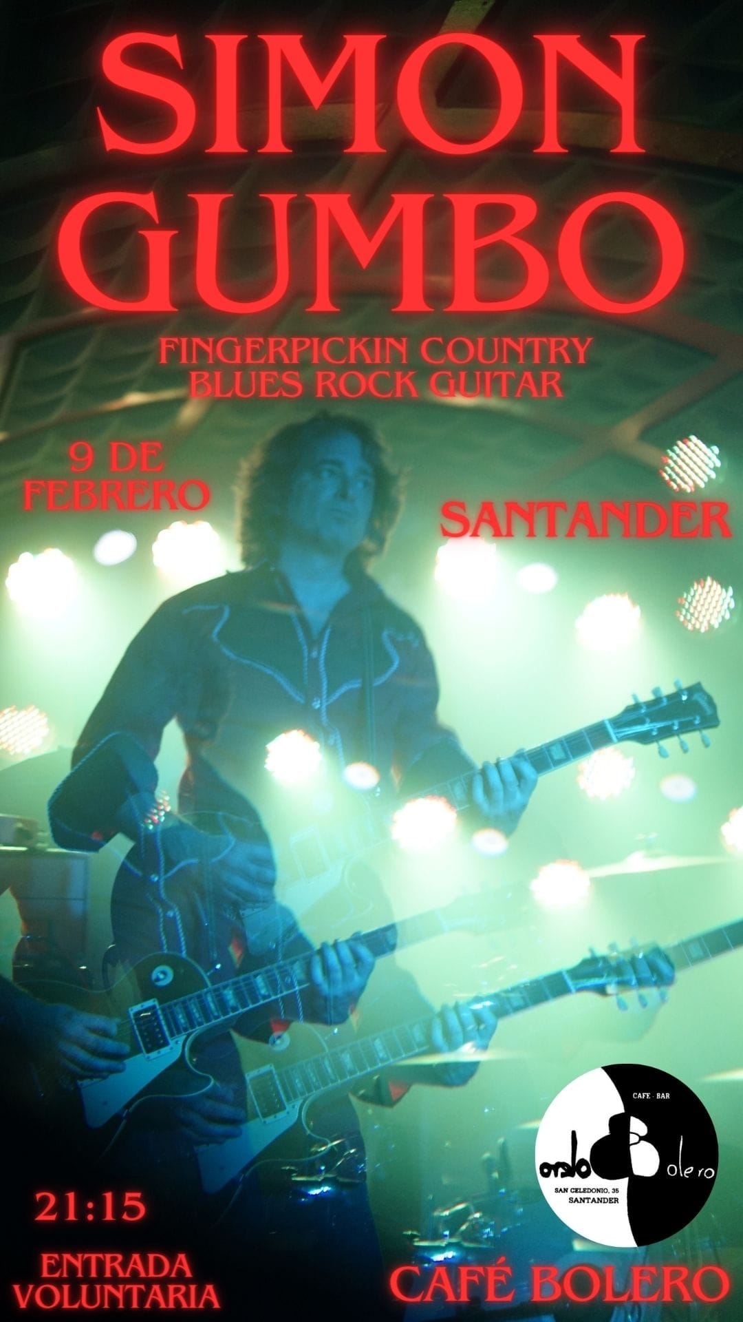 El guitarrista Simón Gumbo, en el Bolero - Santander Creativa