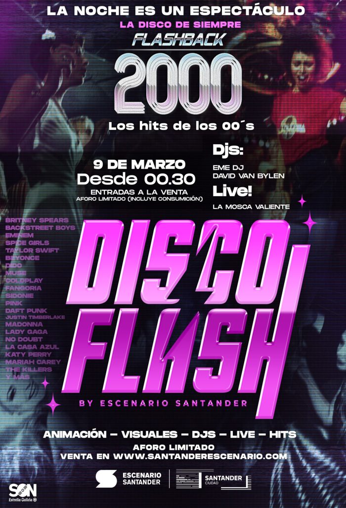 Disco Flash presenta Flashback 2000 - Santander Creativa